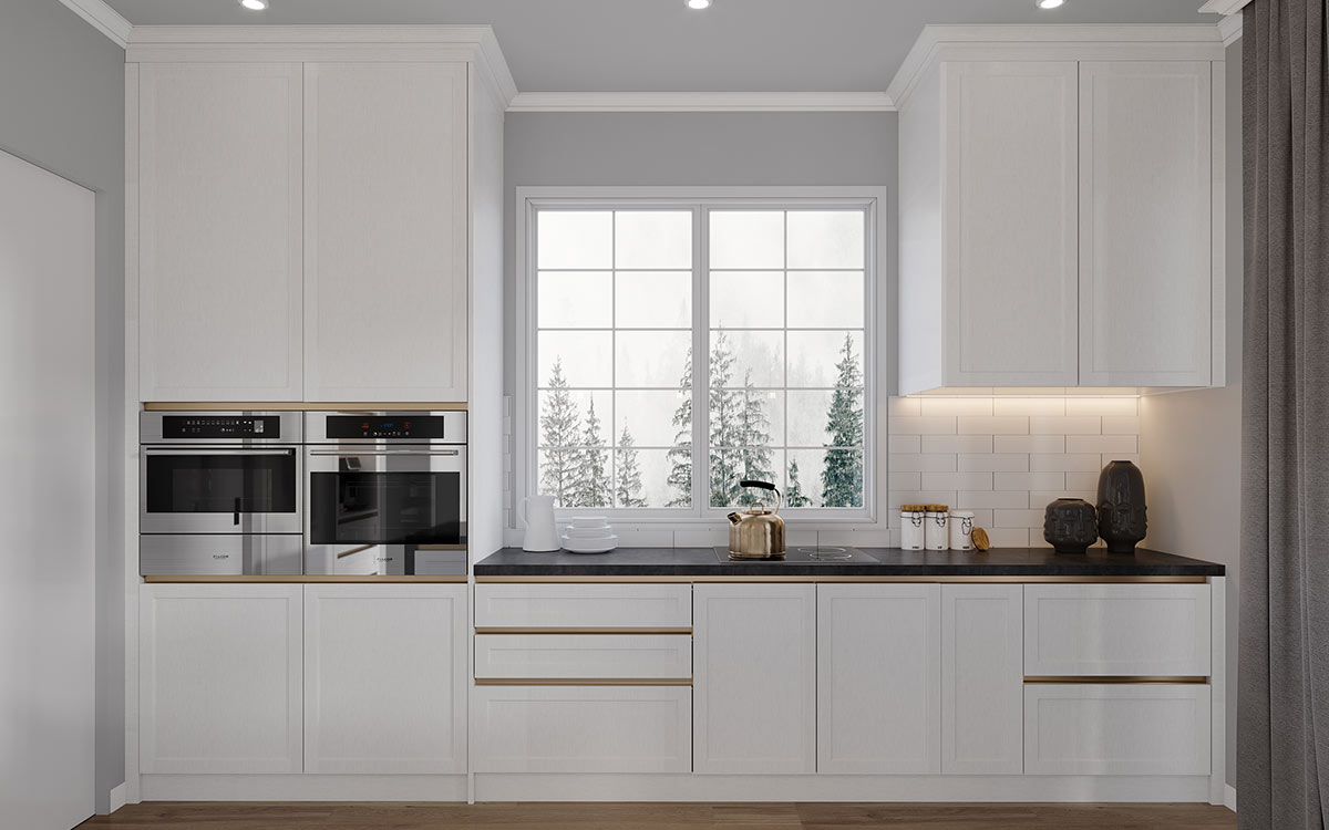 Contemporary Handleless Shaker Kitchen | OPPOLIA